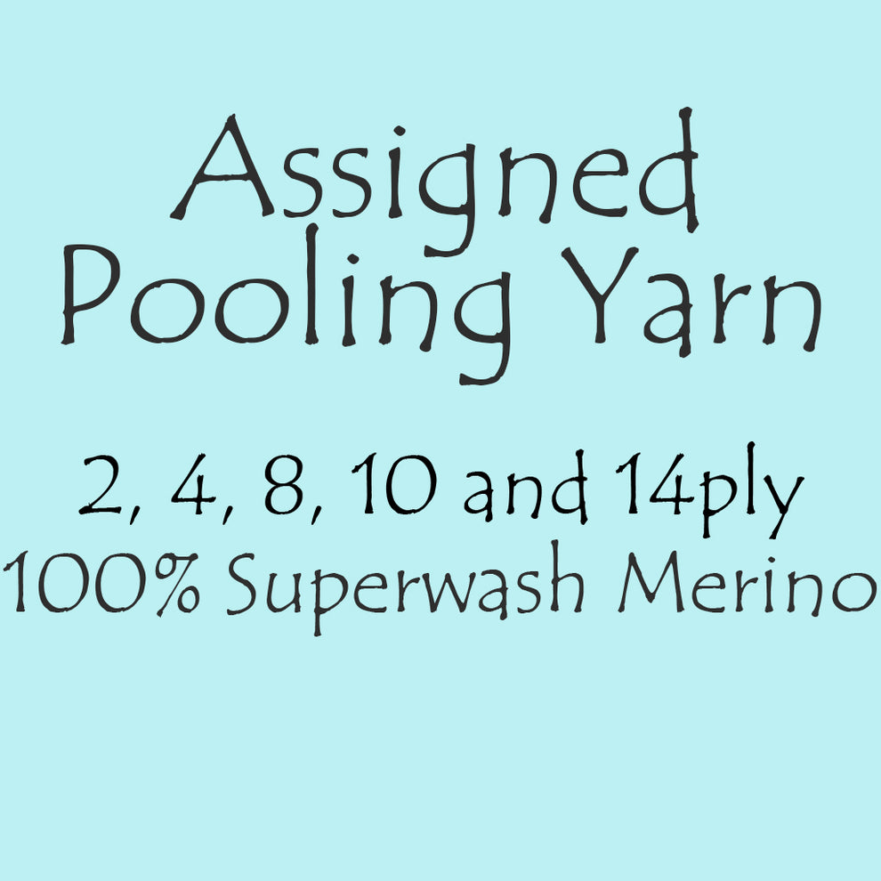 Assigned Pooling Yarn 2, 4, 8, 10 or 14ply, 100% Superwash Merino, 100 ...